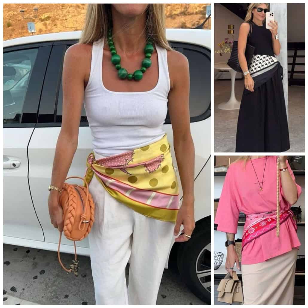 Trend report: 7 ways to wear SILK SCARVES in 2025 summer